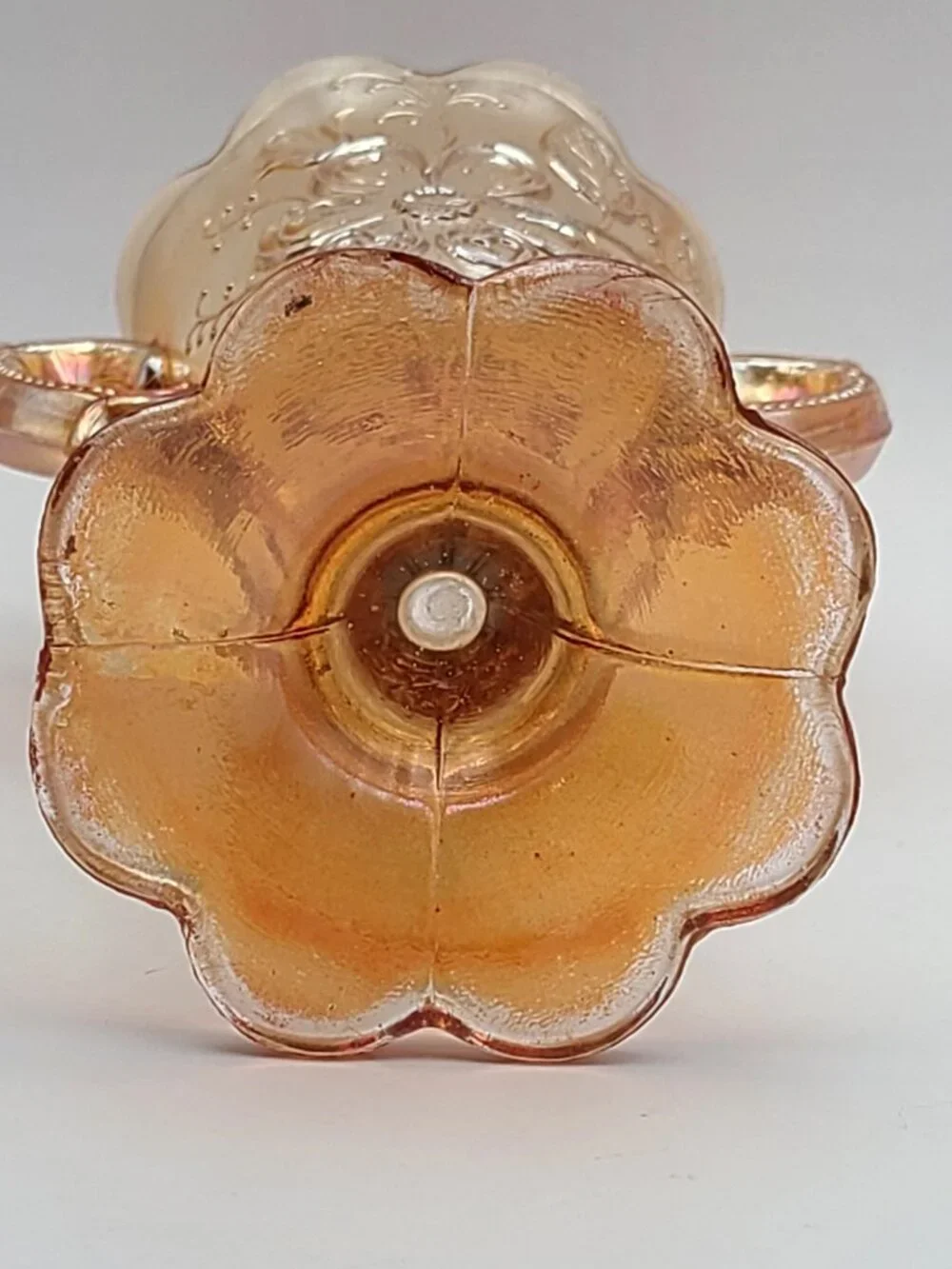 Dugan | Accents | Antique Dugan Marigold Orange Carnival Glass Two ...
